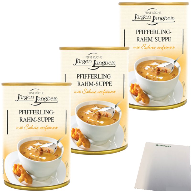 Jürgen Langbein Pfifferling-Rahm-Suppe mit Sahne verfeinert 3er Pack