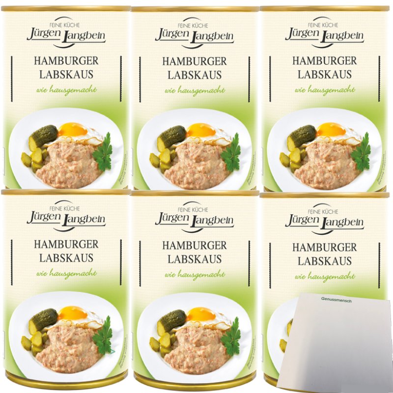 Jürgen Langbein Hamburger Labskaus 6er Pack (6x400g Dose) + usy Block