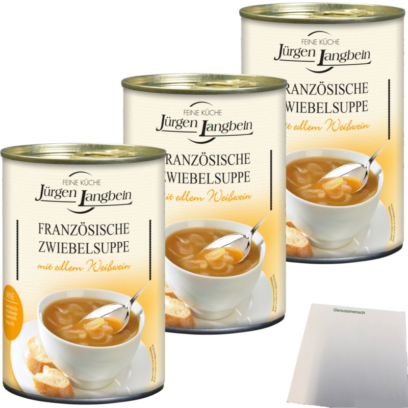 Jürgen Langbein Französische Zwiebelsuppe mit edlem Weißwein 3er Pack