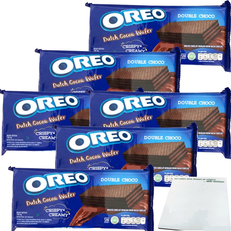 Oreo Double Chocolate Dutch Cocoa Wafer Crisp Creamy Waffel 6er Pack