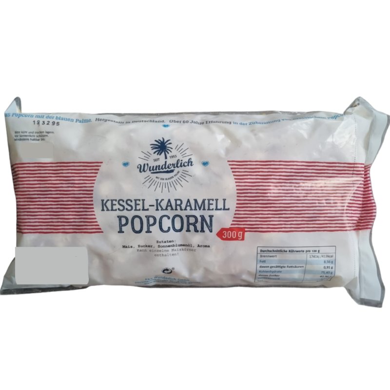 Wunderlich Kessel-Karamell Popcorn 1er Pack (1x300g Beutel)