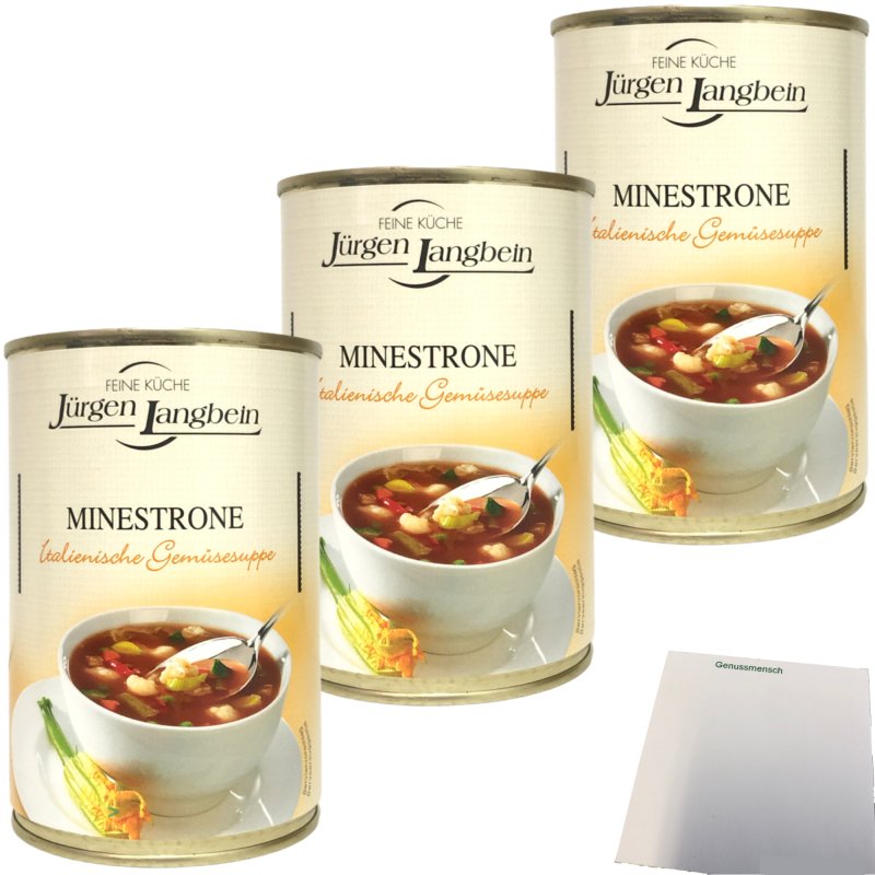 Jürgen Langbein Minestrone Italienische Gemüsesuppe 3er Pack (3x400ml