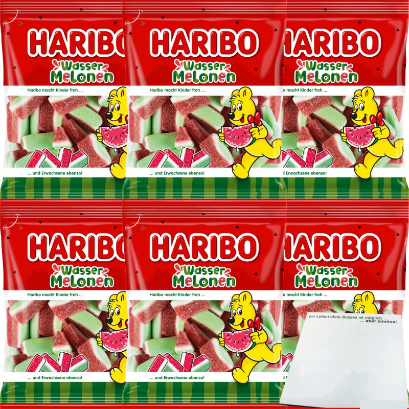 Haribo Wassermelonen 6er Pack (6x160g Packung) + usy Block