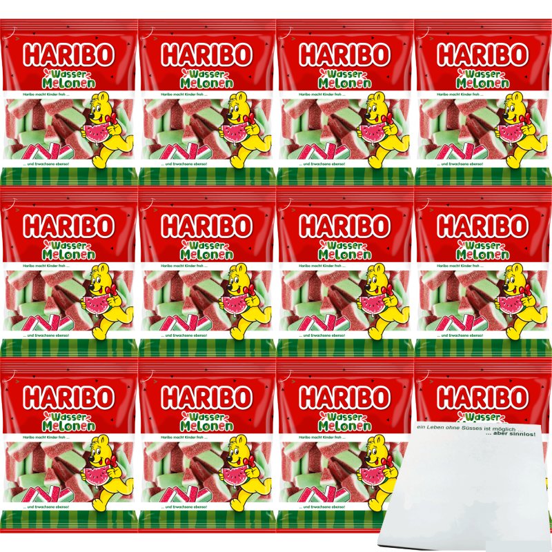 Haribo Wassermelonen 12er Pack (12x160g Packung) + usy Block