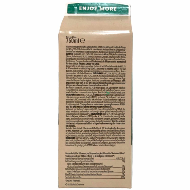 Starbucks Multiserve Caffè Latte Chilled Coffee (750ml Packung)