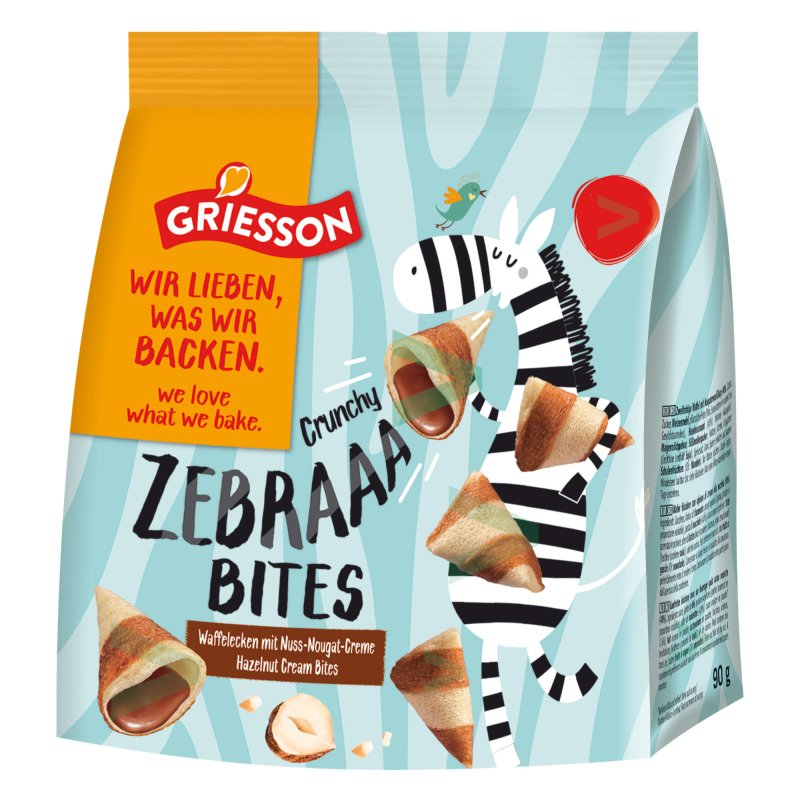 Griesson Zebraaa Bites knusperleichte Waffelröllchen (90g Beutel)