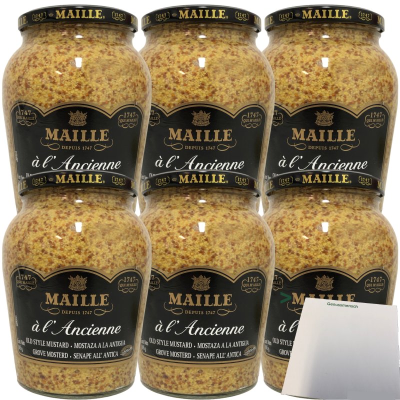 Maille Dijon à l Ancienne Senf nach alter Art grober Senf 6er Pack (6