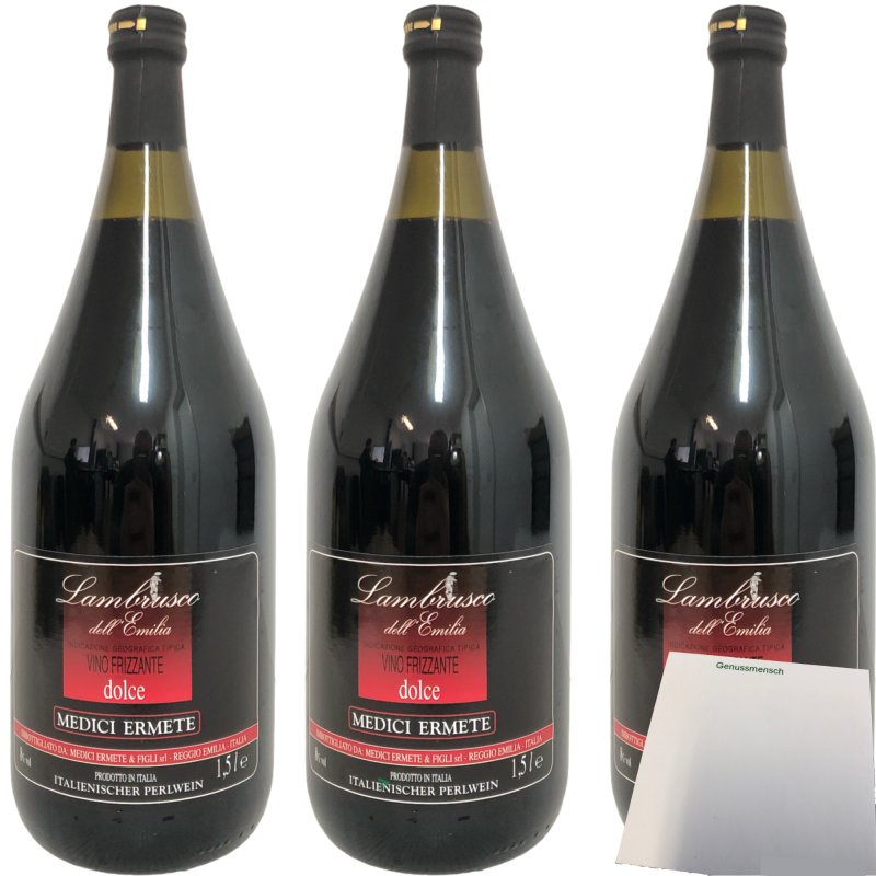 Medici Ermete Lambrusco Reggiano Dolce süß 8% vol. 3er Pack (3x1500 m