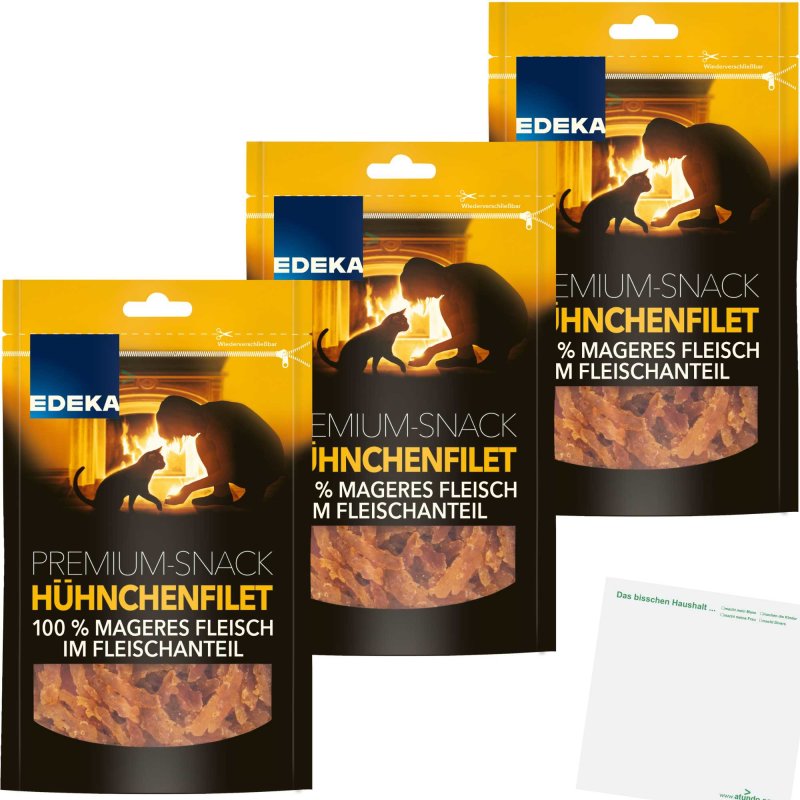 Edeka Premium-Snack Hühnchenfilet 3er Pack (3x50g Packung) + usy Bloc