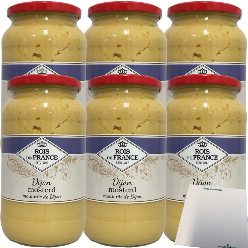 Rois de France Moutarde de Dijon Dijon Senf 6er Pack (6x1000g Glas)