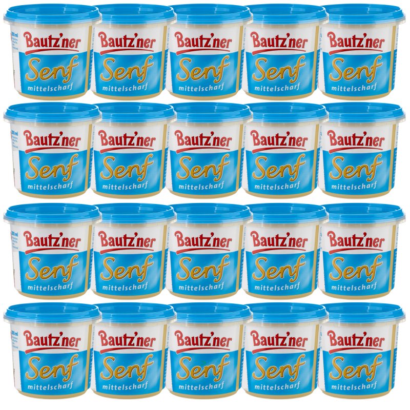 Bautzner Senf mittelscharf Rezeptur seit 1955 20er VPE (20x200ml Dose