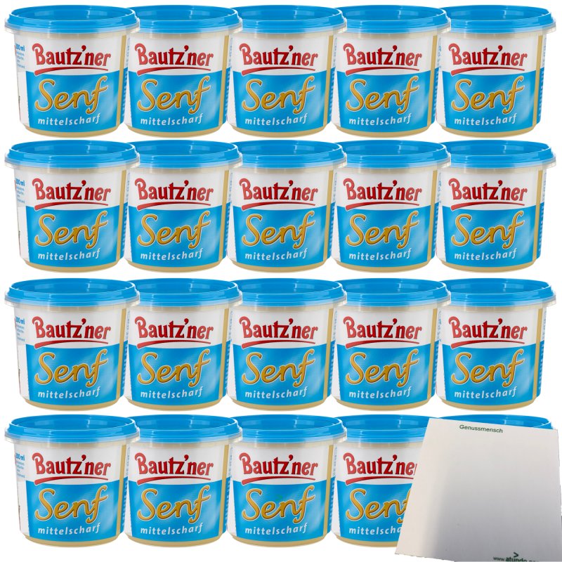 Bautzner Senf mittelscharf Rezeptur seit 1955 20er VPE (20x200ml Dose