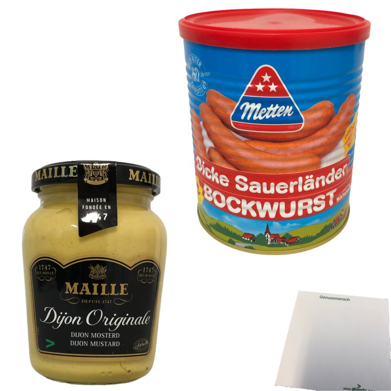 Metten Dicke Sauerländer Bockwurst 5x80g (1x400g Dose) Maille Dijon S