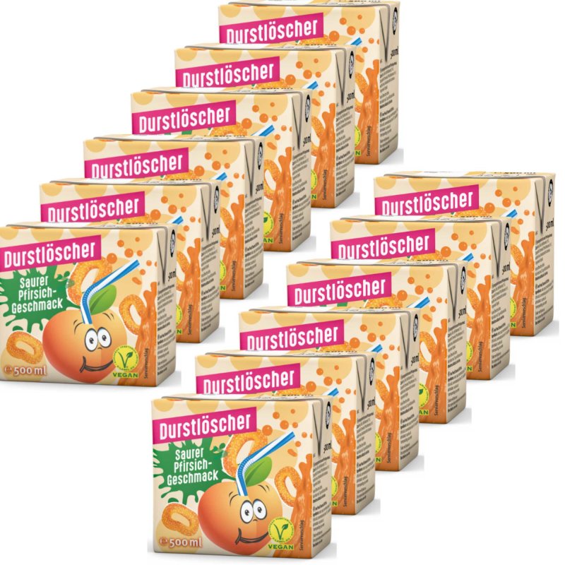 Durstlöscher Saurer Pfirsich Geschmack 12er Pack (12x500ml Pack)