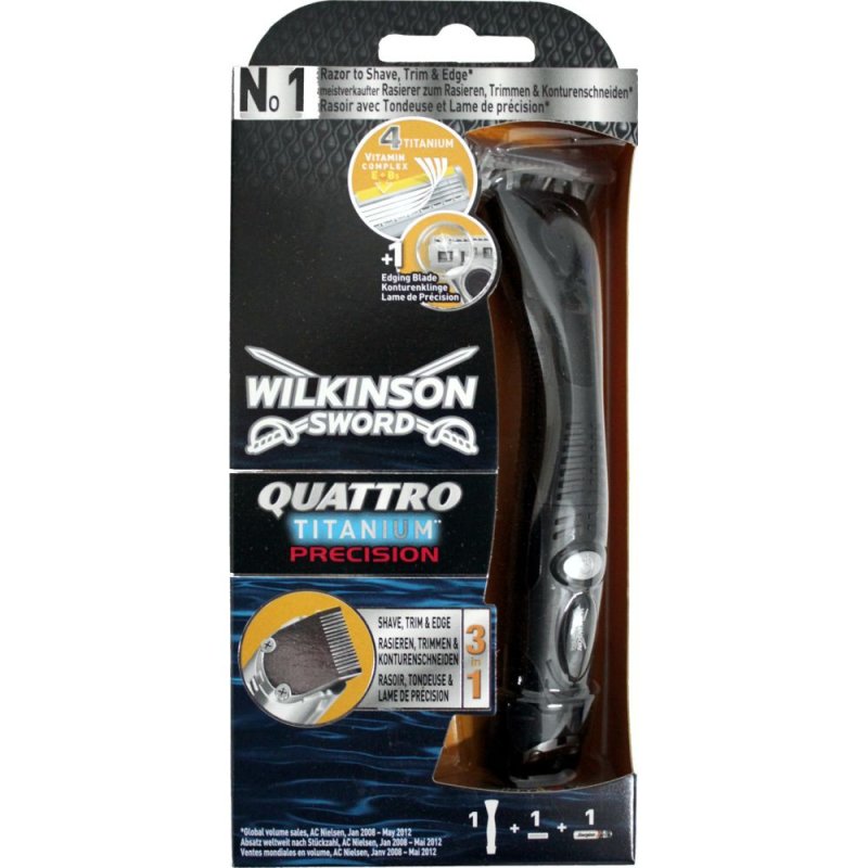 Wilkinson Sword Quattro Titanium Precision Rasierapparat + 1 Klinge