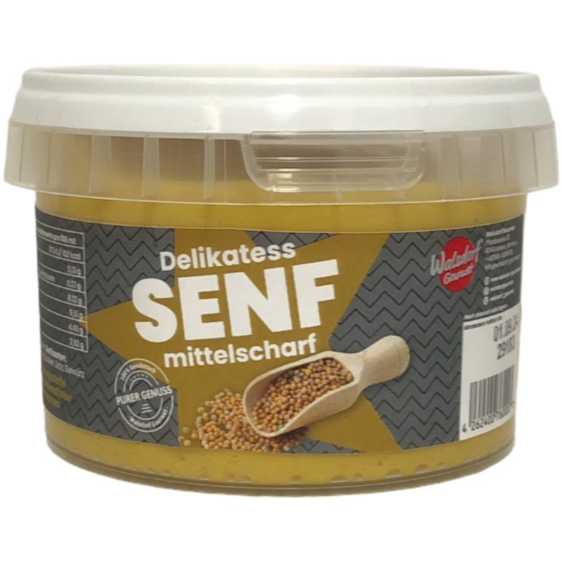 Walsdorf Gourmet Delikatess Senf mittelscharf (250ml Schale)
