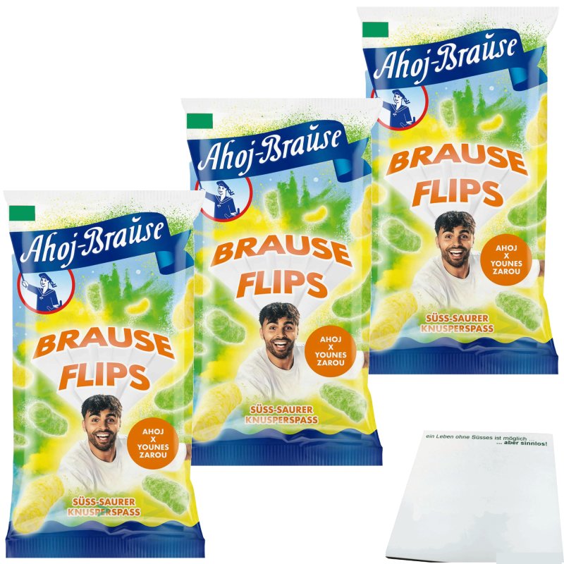 Ahoj-Brause Brause-Flips Younes Zarou Edition 3er Pack (3x65g Tüte)