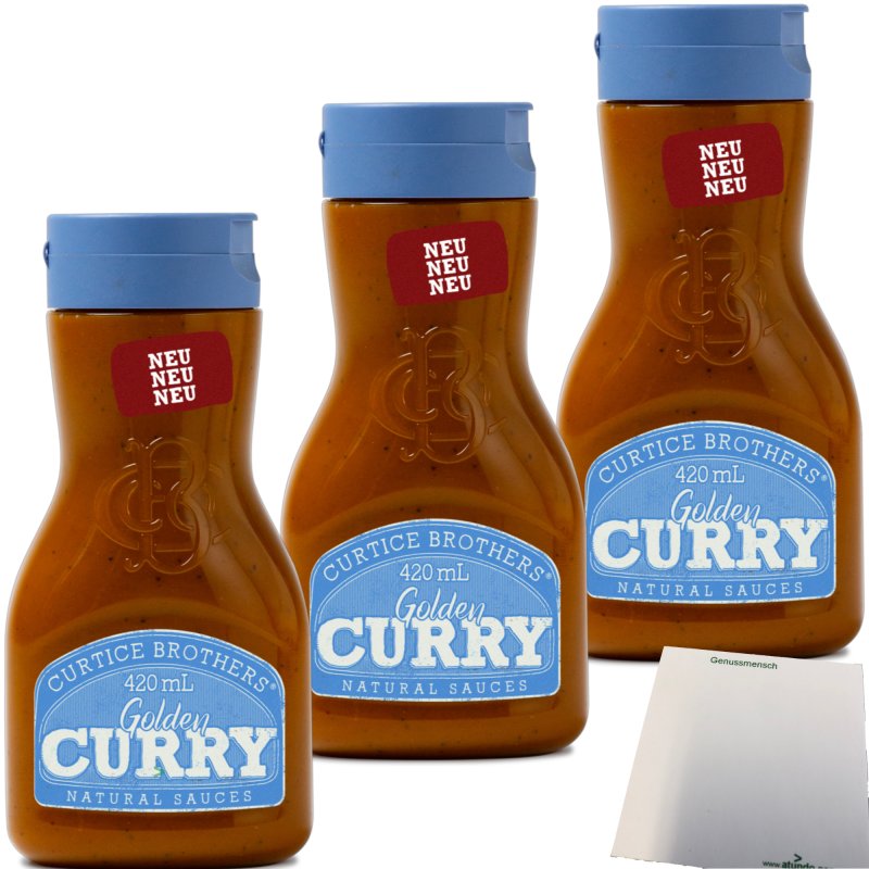 Curtice Brothers Original Golden Curry Sauce Squeeze Flasche 3er Pack