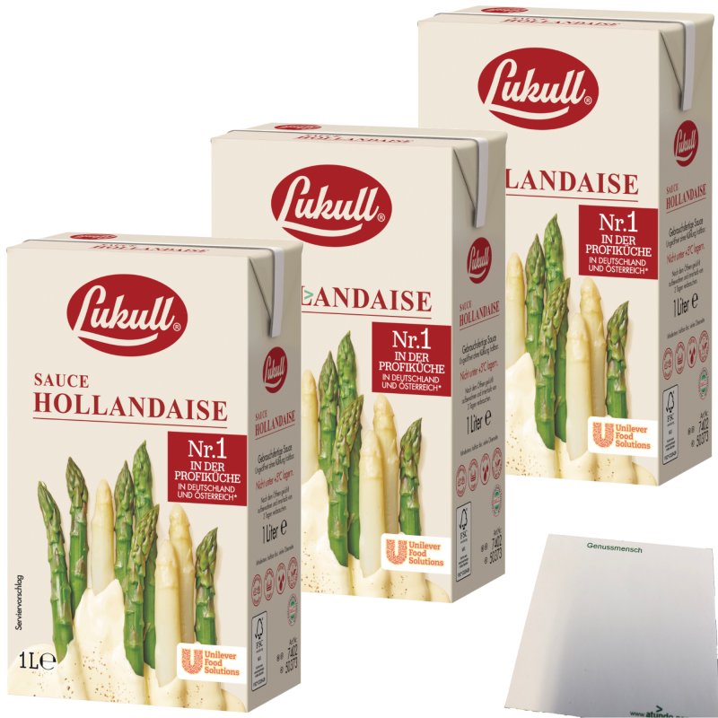 Lukull Hollandaise Sauce mit zart cremiger Konsistenz 3er Pack (3x1 L