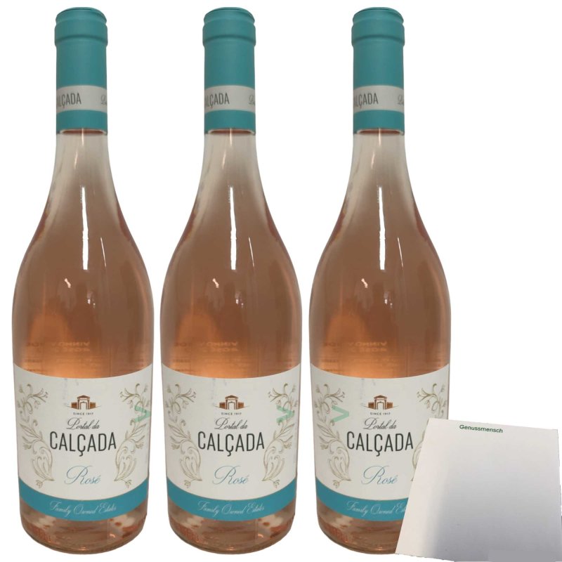 Portal da Calcada Rosé 3er Pack (3x0,75l Flasche Rosewein) + usy Bloc
