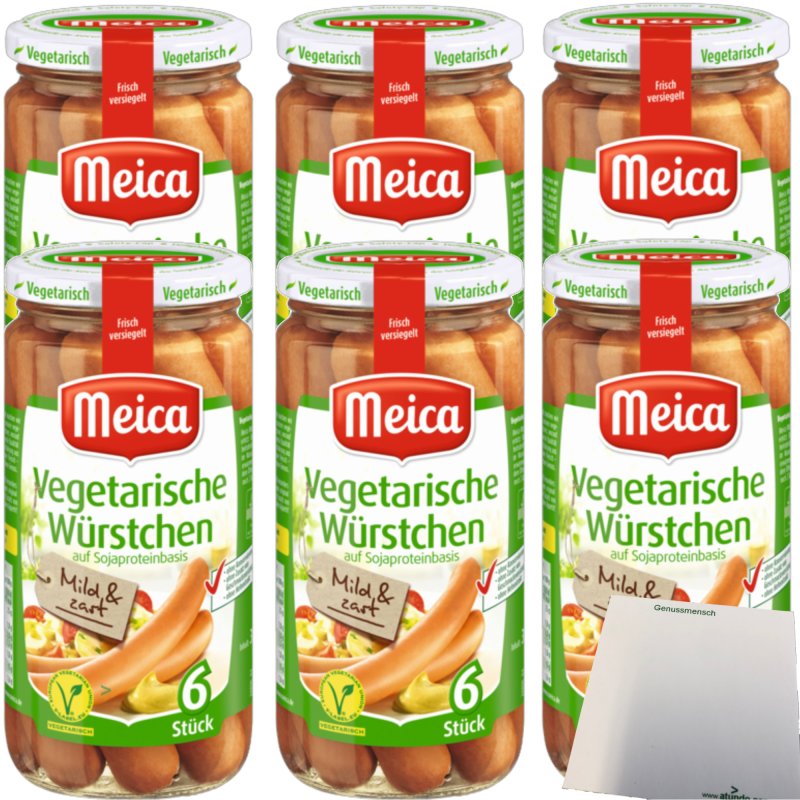 Meica vegetarische Würstchen 6er Pack (6x200g Glas) + usy Block