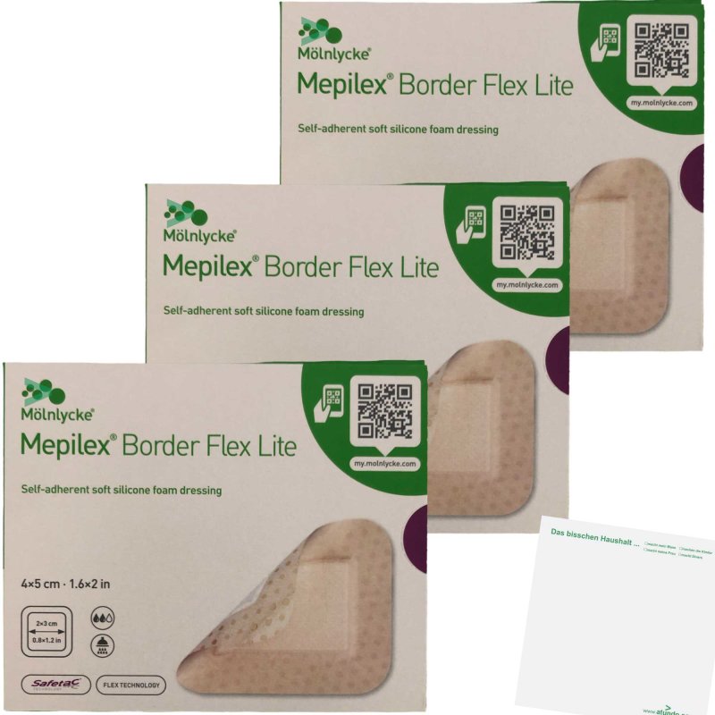 Mölnlycke Mepilex Border Flex Lite selbsthaftender Schaumverband 4x5