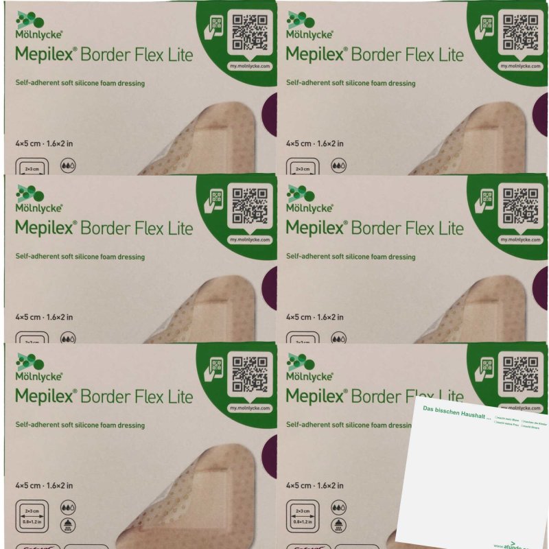 Mölnlycke Mepilex Border Flex Lite selbsthaftender Schaumverband 4x5