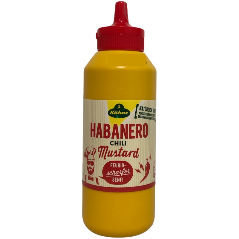 Kühne Senf Habanero Chili Mustard feurig scharfer Senf (250ml Squeeze