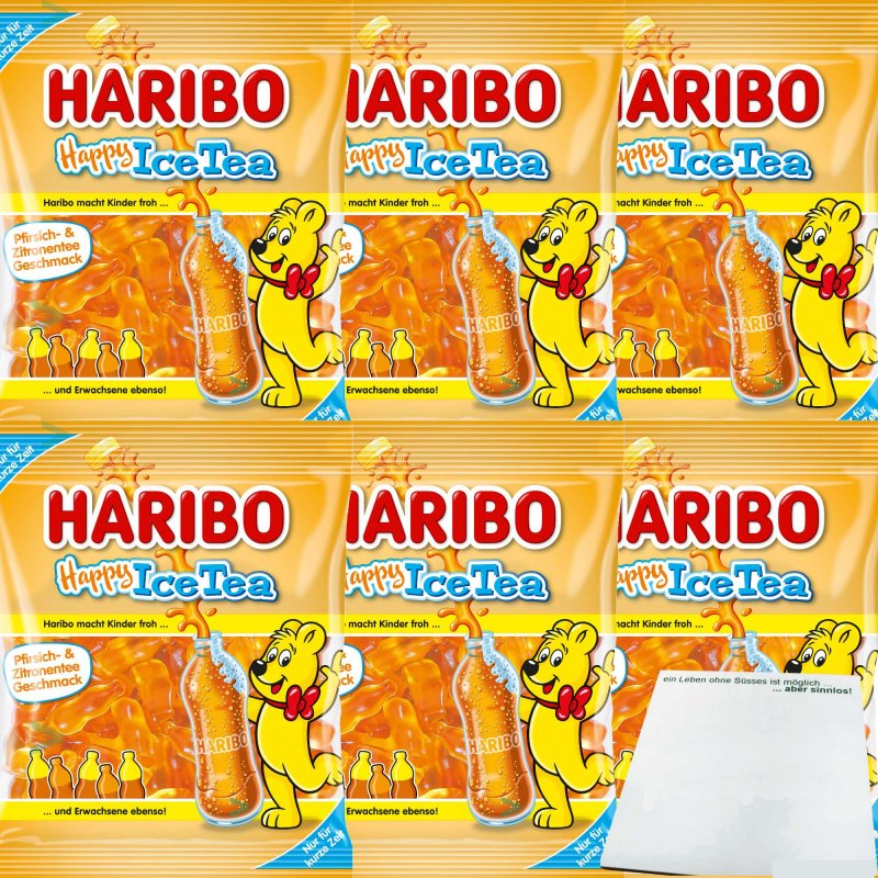 Haribo Happy Ice Tea 6er Pack (6x175g Packung) + usy Block