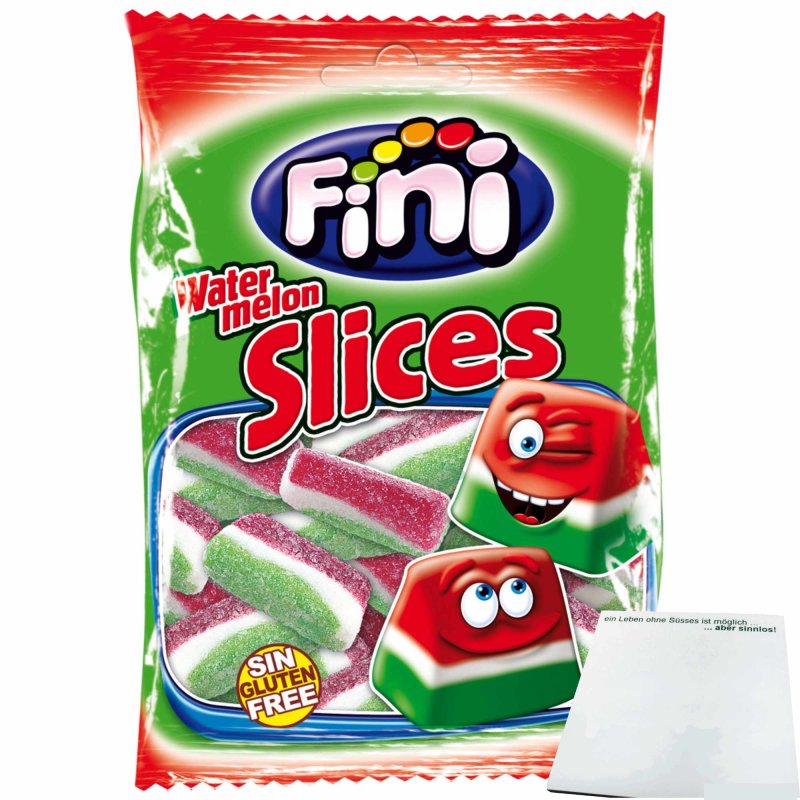 Fini Watermelon Slices, saure Fruchtgummi Wassermelone (100g Packung)