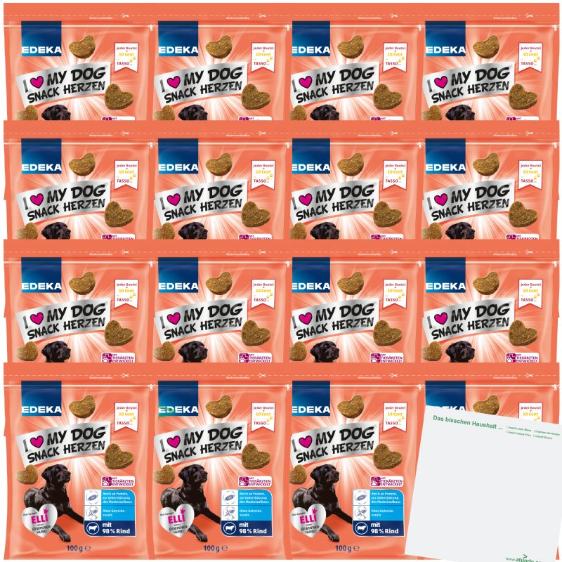 Edeka Snack Herzen mit 98% Rind ohne Getreidezusatz Hundeleckerchen 1