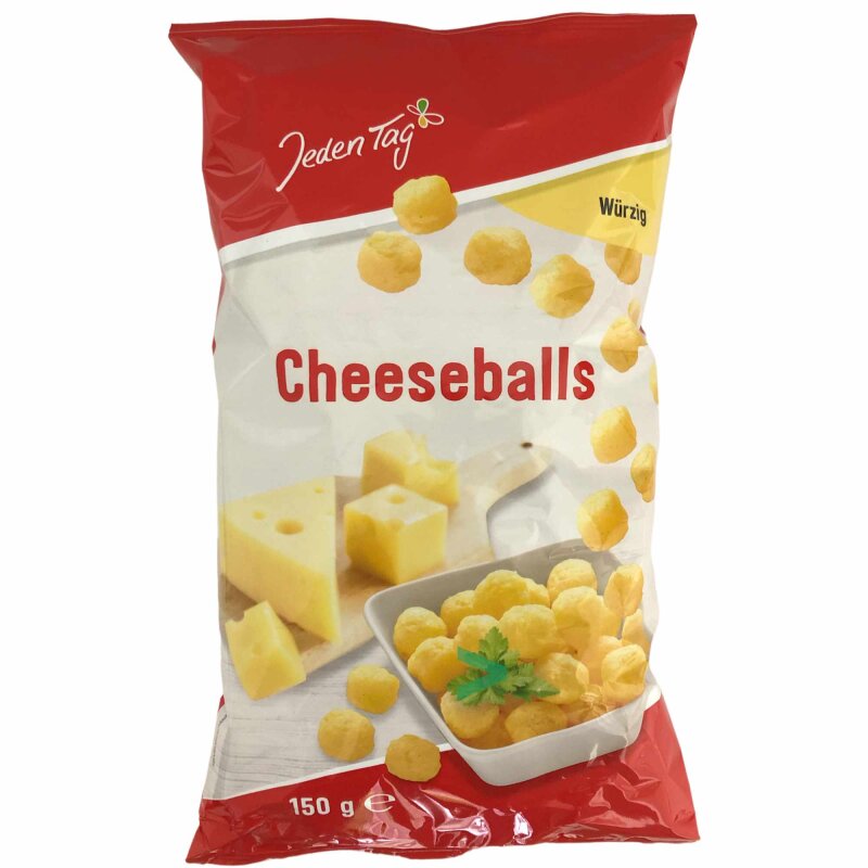 Jeden Tag Cheeseballs Pikant würziger Mais Snack mit Käsegeschmack (1