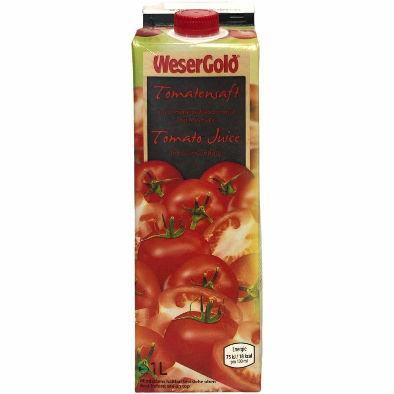 Wesergold Tomatensaft aus Tomatensaftkonzentrat mit Meersalz (1L Pack