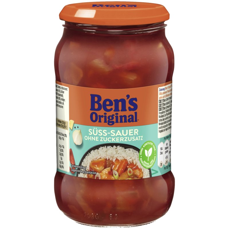 Ben's Original Sauce Süss-Sauer ohne Zuckerzusatz (400g Glas)