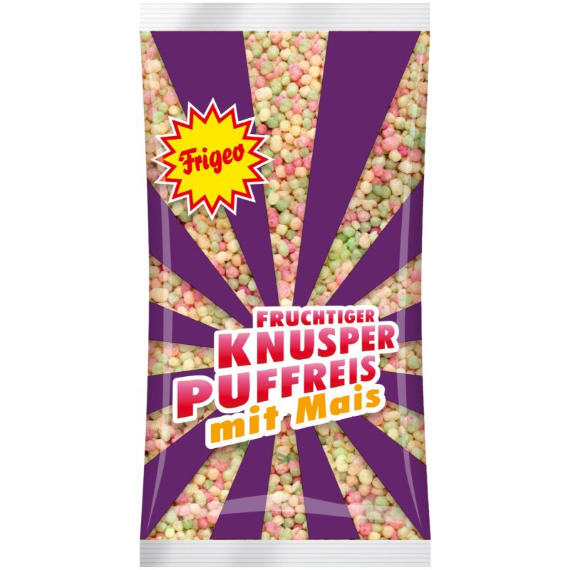 Frigeo Knusper-Puffreis mit Mais (80g Packung)