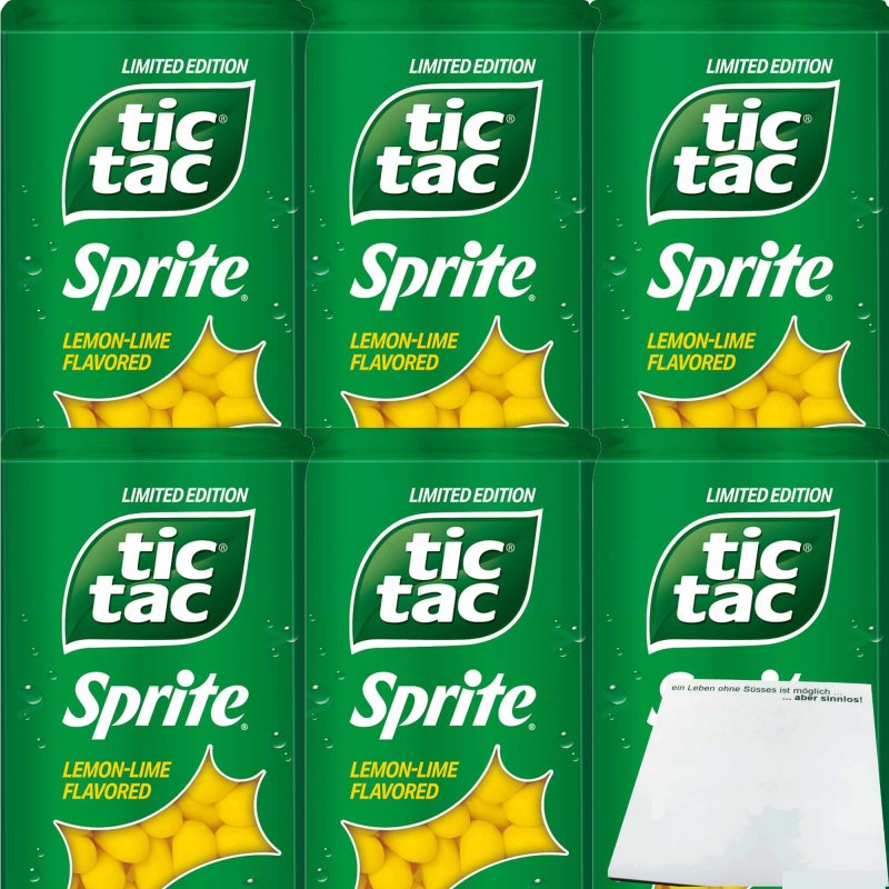 Tic Tac Sprite mit Zitronen-Limetten-Geschmack 100 Stück 6er Pack (6x