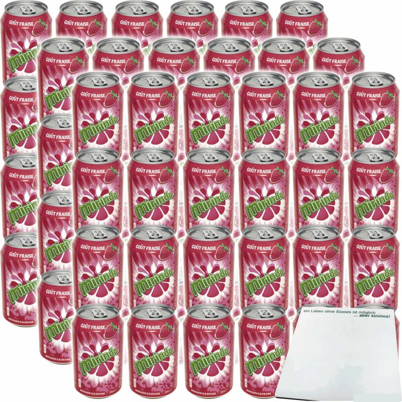Mirinda Gout Fraise Erdbeer 3er Pack (3x24x0,33L Dosen) + usy Block