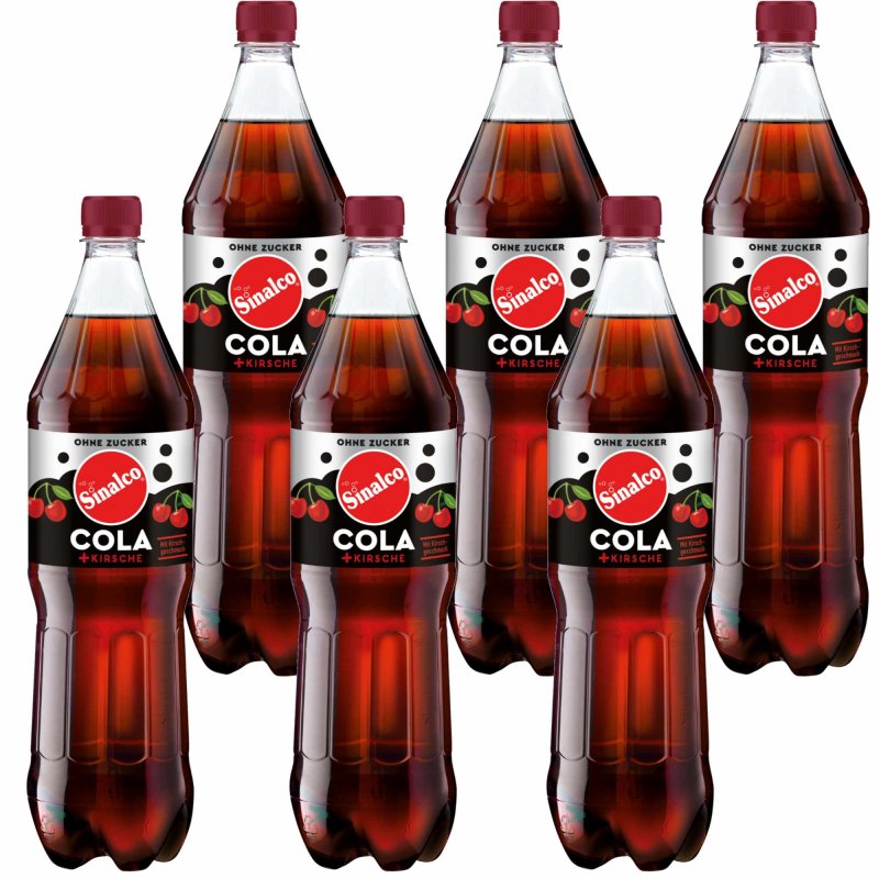 Sinalco Cola ohne Zucker + Kirsche 6er Pack (6x1,25 l Flasche)