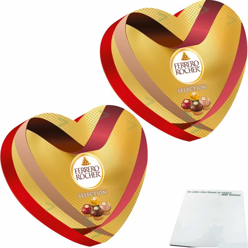 Ferrero Rocher Selection Herz 2er Pack (2x125g Packung) + usy Block