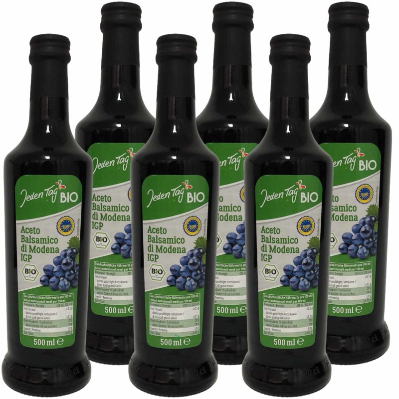Jeden Tag BIO Aceto Balsamico di Modena IGP Essig dunkel (6x500 ml) V