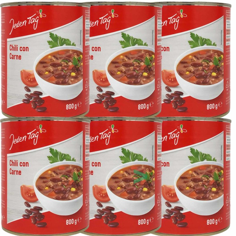 Jeden Tag Chili Con Carne Fertiggericht VPE (6x800g Dose)