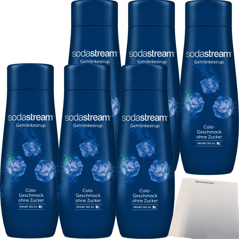 SodaStream Sirup Cola-Geschmack ohne Zucker 6er Pack (6x440ml Flasche