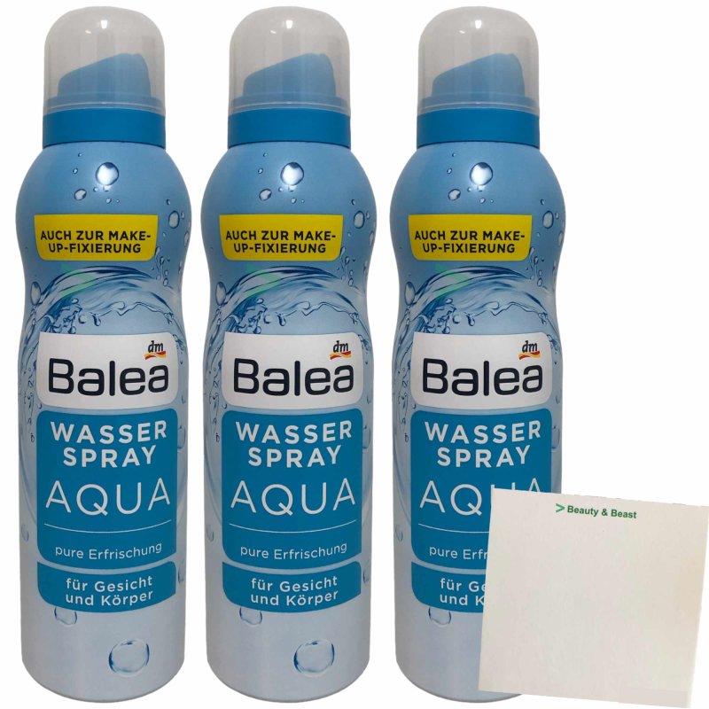 Balea Wasserspray Aqua für Gesicht und Körper 3er Pack (3x150ml Spray