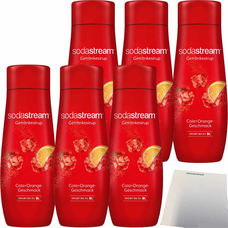SodaStream Sirup Cola+Orange Geschmack 6er Pack (6x440ml Flasche) + u