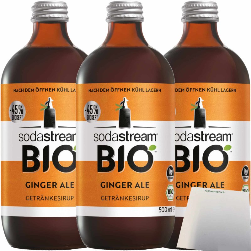 SodaStream Sirup Ginger Ale-Geschmack 3er Pack (3x500ml Flasche) + us