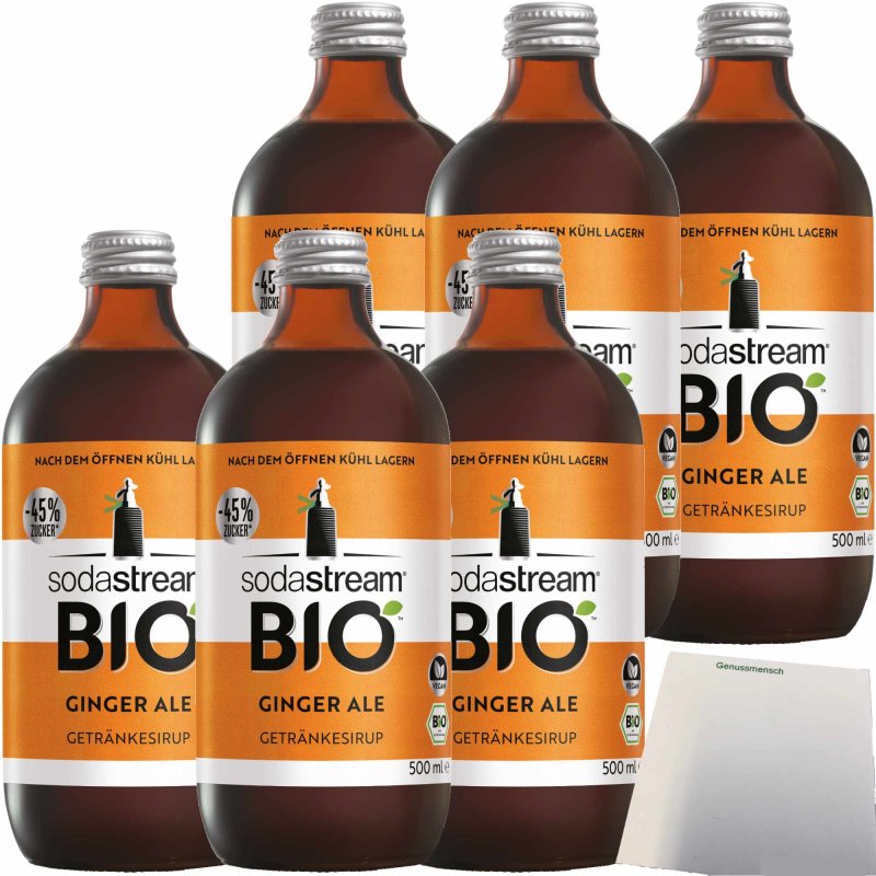 SodaStream Sirup Ginger Ale-Geschmack 6er Pack (6x500ml Flasche) + us