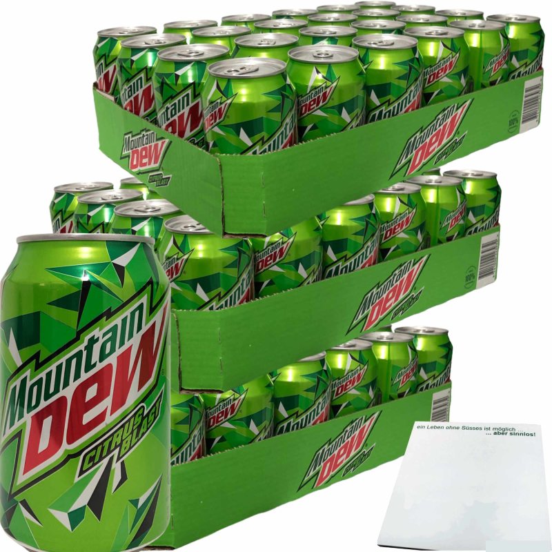 Mountain Dew Citrus Blast Limonade XXL Pack 72x0,33l Dose (DK) + usy