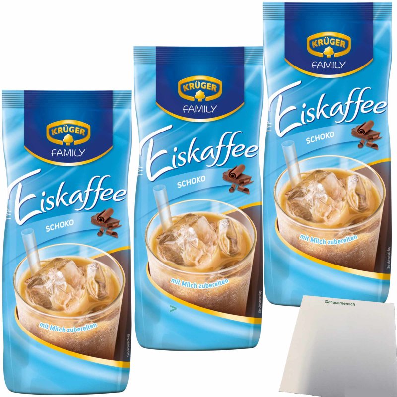 Krüger Family Eiskaffee Schoko 3er Pack (3x500g Beutel) + usy Block
