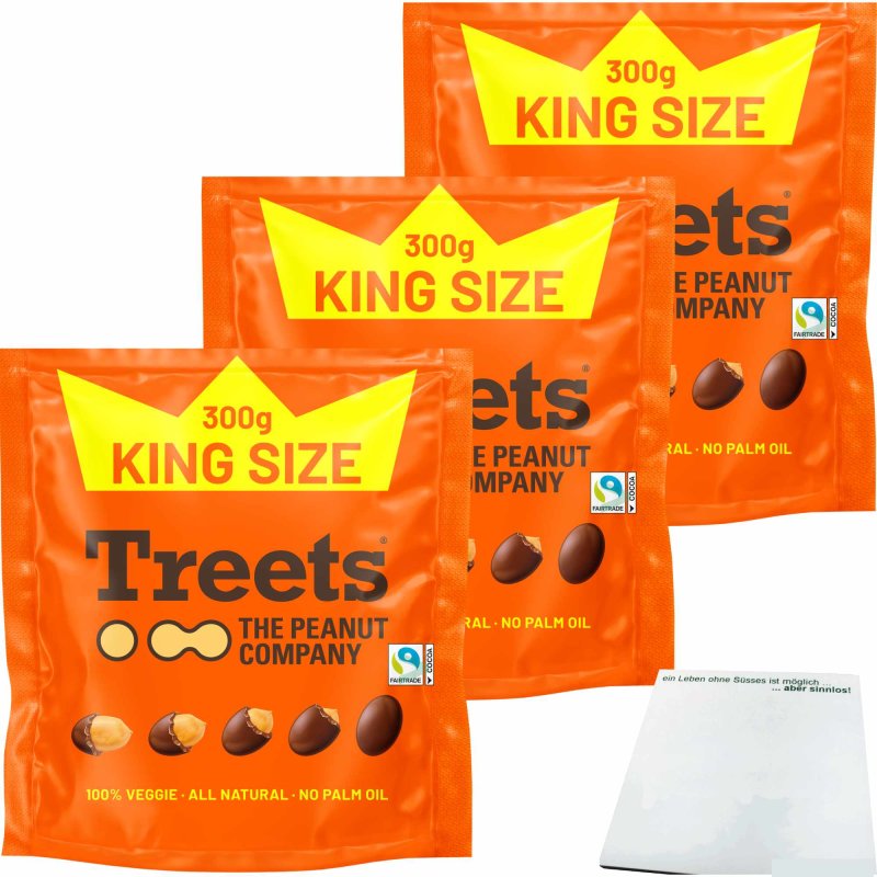 Treets The Peanut Company Erdnuss Linsen 3er Pack (3x300g Packung)