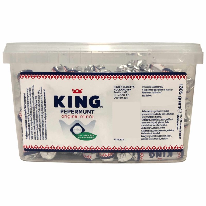 King Pepermunt original mini's Rollen Pfefferminz-Rollen (1305g Dose)